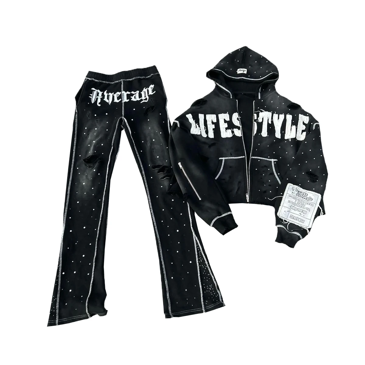 Custom Streetwear Boxy Fit Distressed Embroidery Patch Applique ...