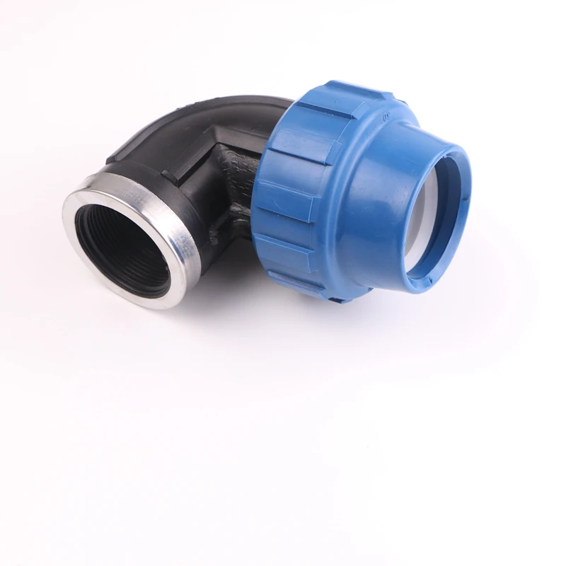 Pp Compression Fittings 90 Degree Elbow With Female Thread Offtake For ...