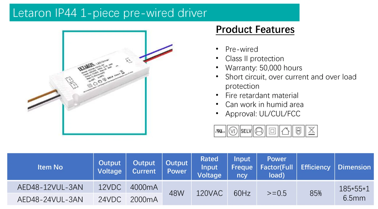 Letaron LED Driver 48W - Efficient Lighting Solutions