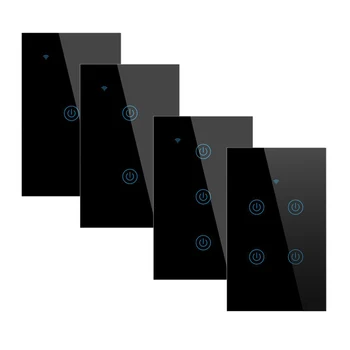 Mvava Ce Rohs Us Mexico Brazil Wifi 1/2/3/4 Gang Cristal Panel Tuya ...