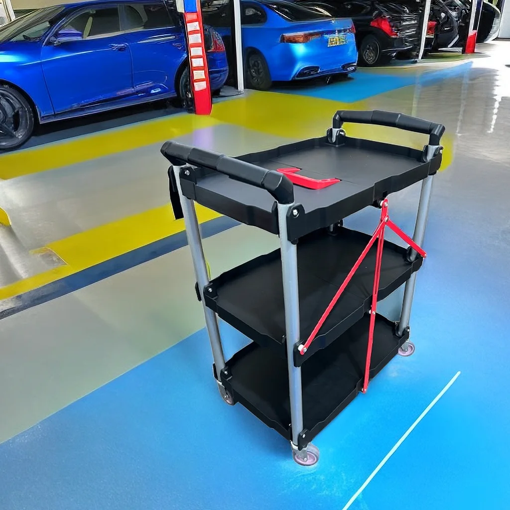 Car Wash Plastic Detailing Cart Detachable Auto Care Repair Foldable ...