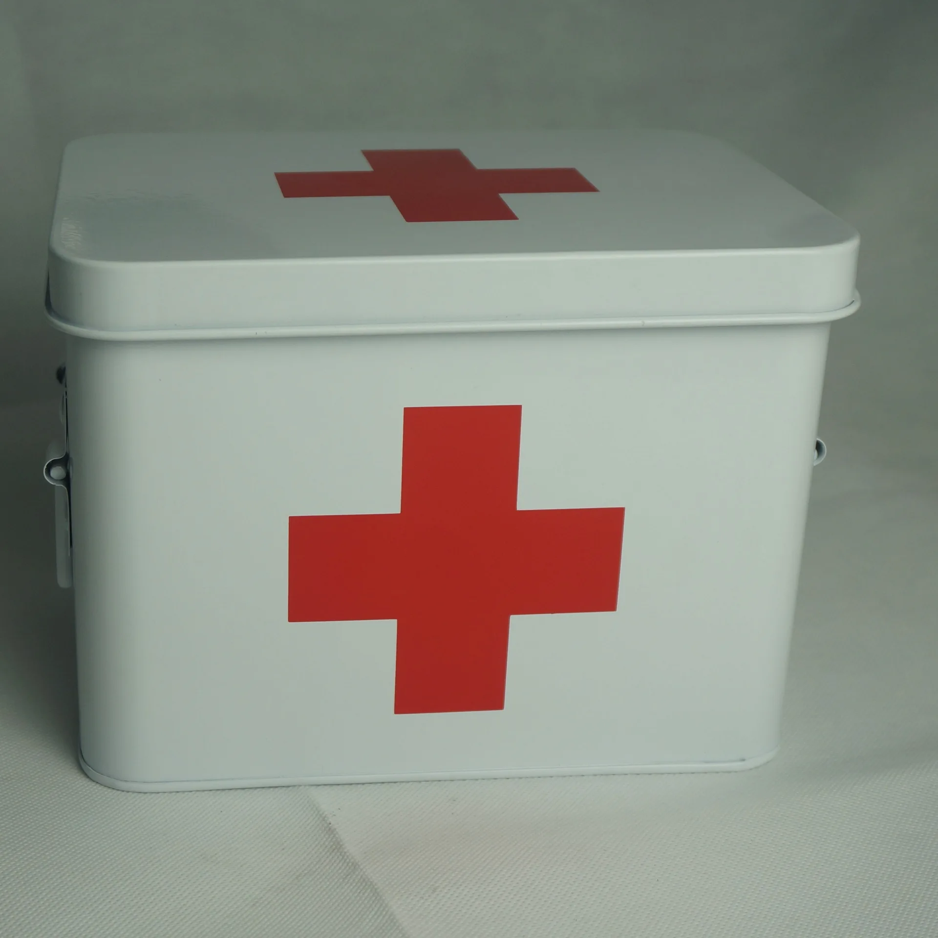 Large Metal First-aid Metal Red First Aid Kit Box With Handle Portable ...