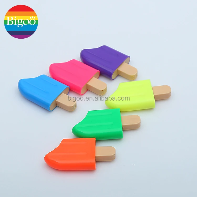 Funny Style Plastic Highlighter Pen with Popsicle Design