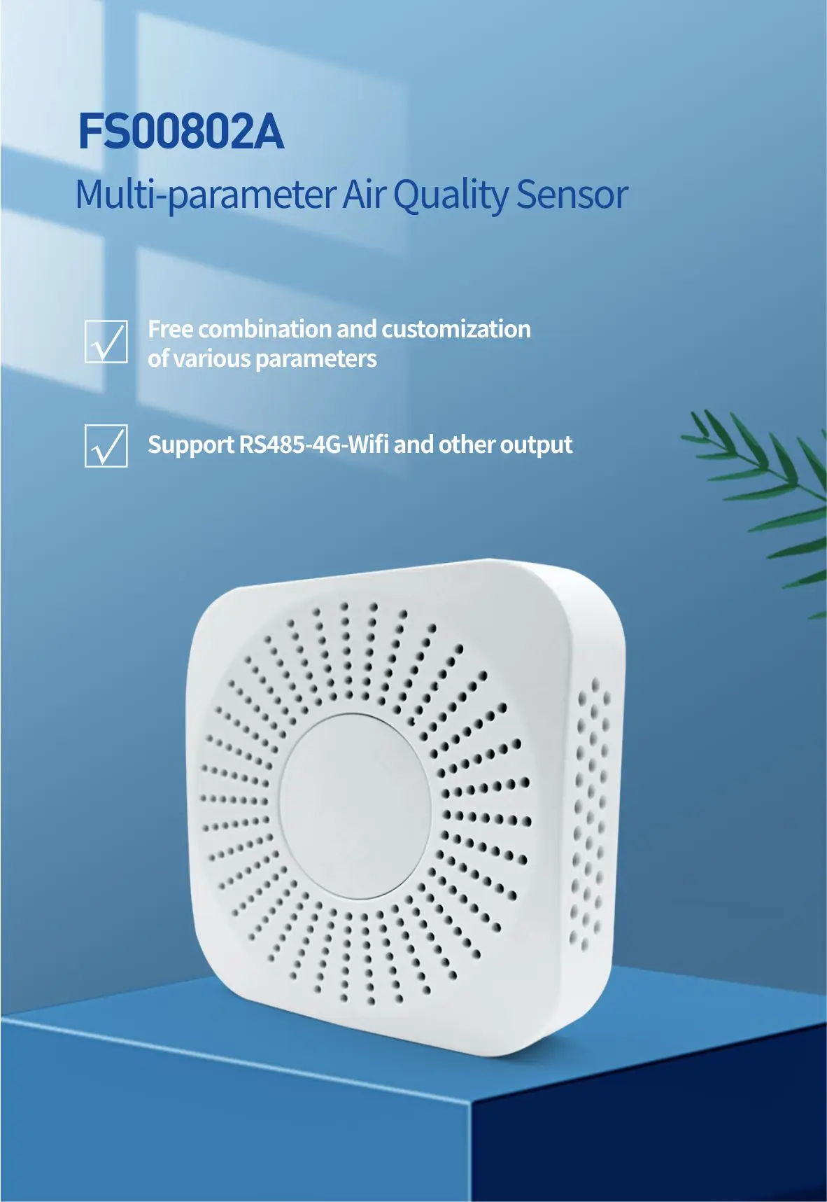 RS485 Lora Wifi Lorawan Bluetooth Indoor Air Quality Monitor Manufacturer PM2.5 CO2 Air Quality ...