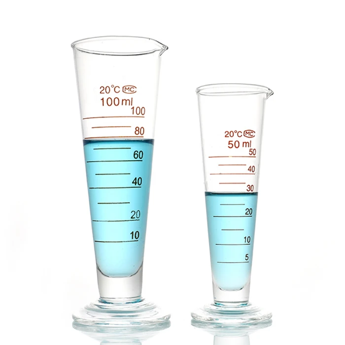 Tiandi Lab 50ml Boro Glass Conical Graduated Measuring Cylinder Cup