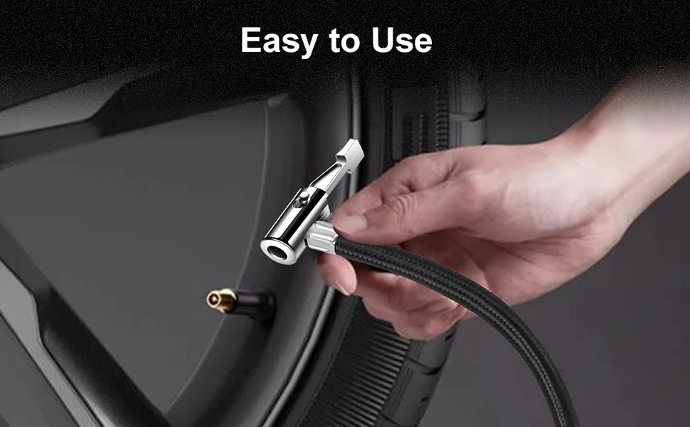 Tire Inflator Hose Adapter,Air Chuck with Braided Hose Adaptor for Air ...