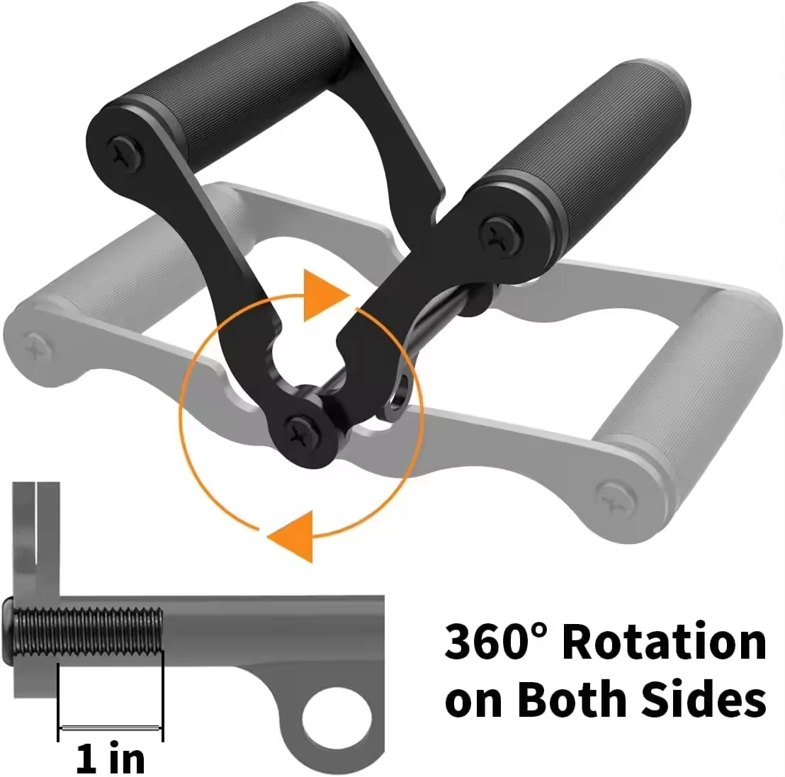 Solid Double D Row Handle Grips Non-Slip V Bar T-Bar Row Landmine ...