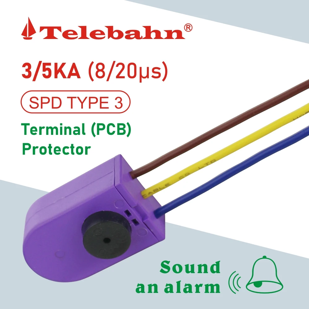 Telebahn 150V 275V 320V 385V 3kA 5kA 6kV 10kV AC SPD T3 Fuente de Alimentación Baja Tensión ...