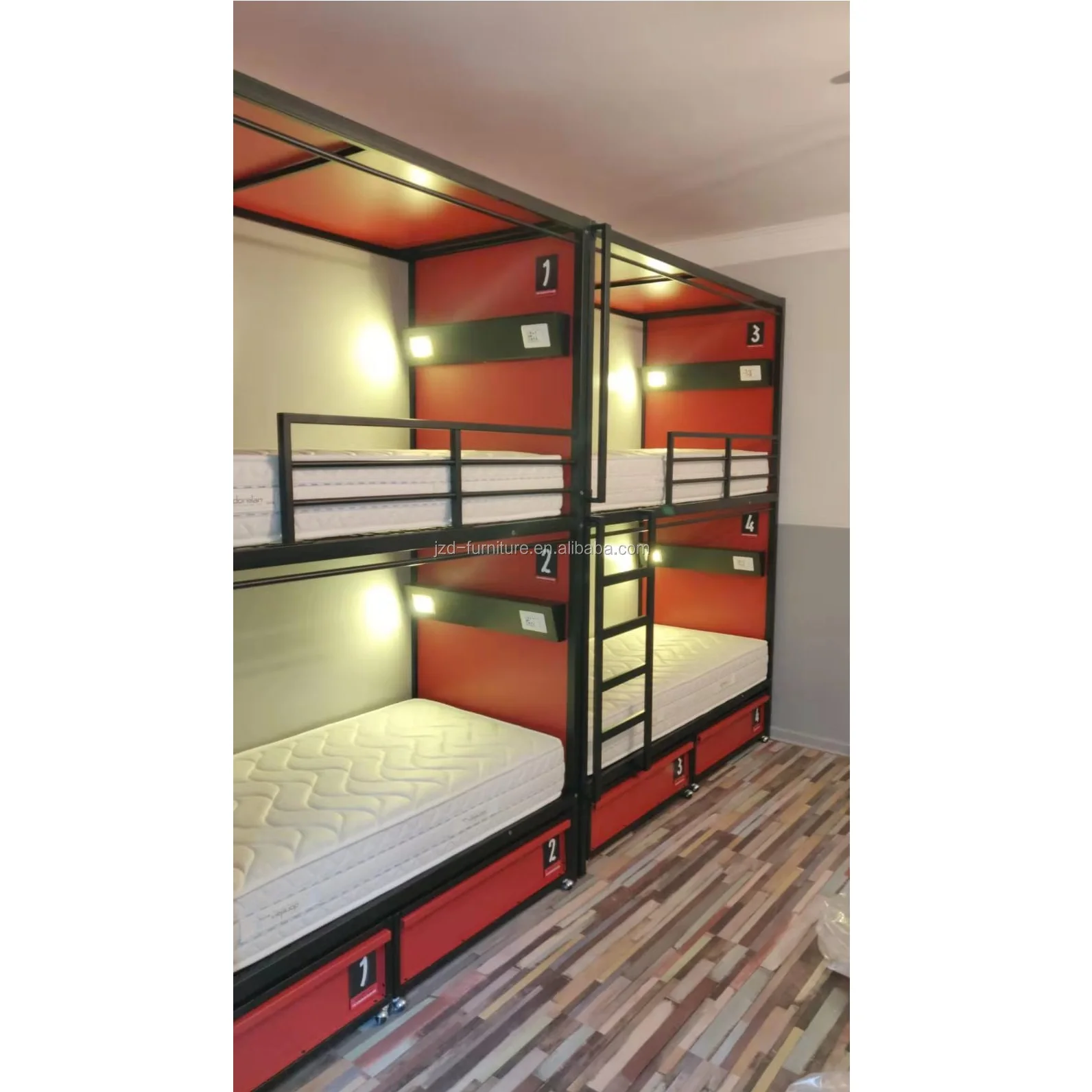 JZD Factory Modular Double Decker Metal Bunk Bed Hostel Office ...