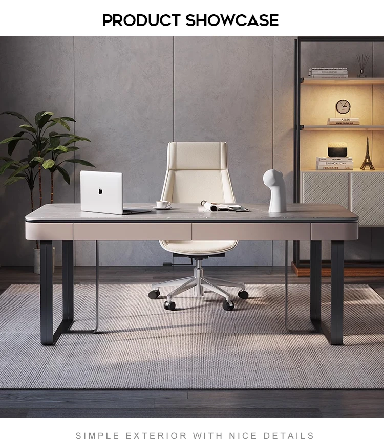 Luxury Sintered Stone Office Executive Desk Home Office Table Modern ...