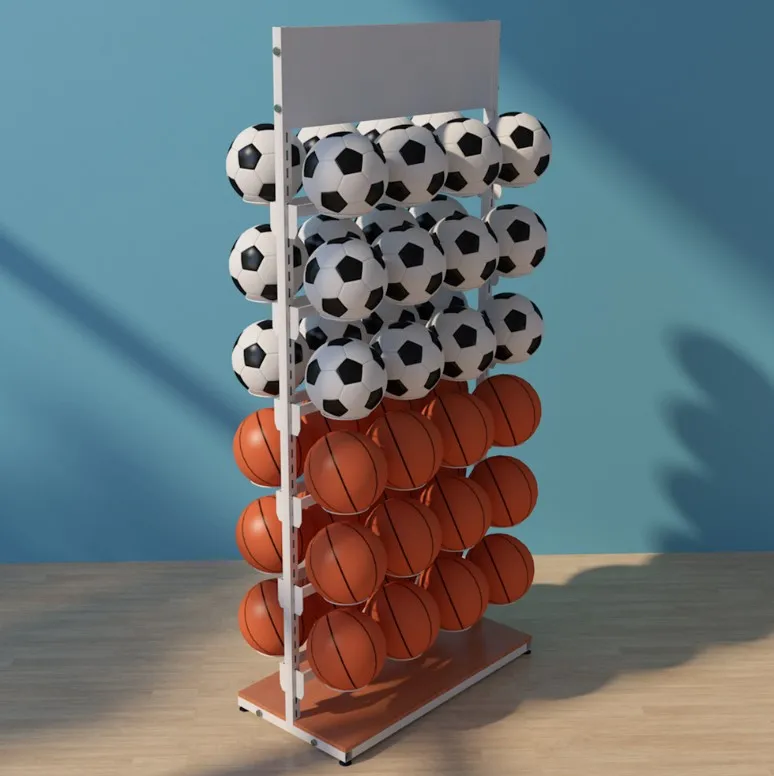 Retail Shop Basketball Metal Display Holders Floor Stand Ball Display ...