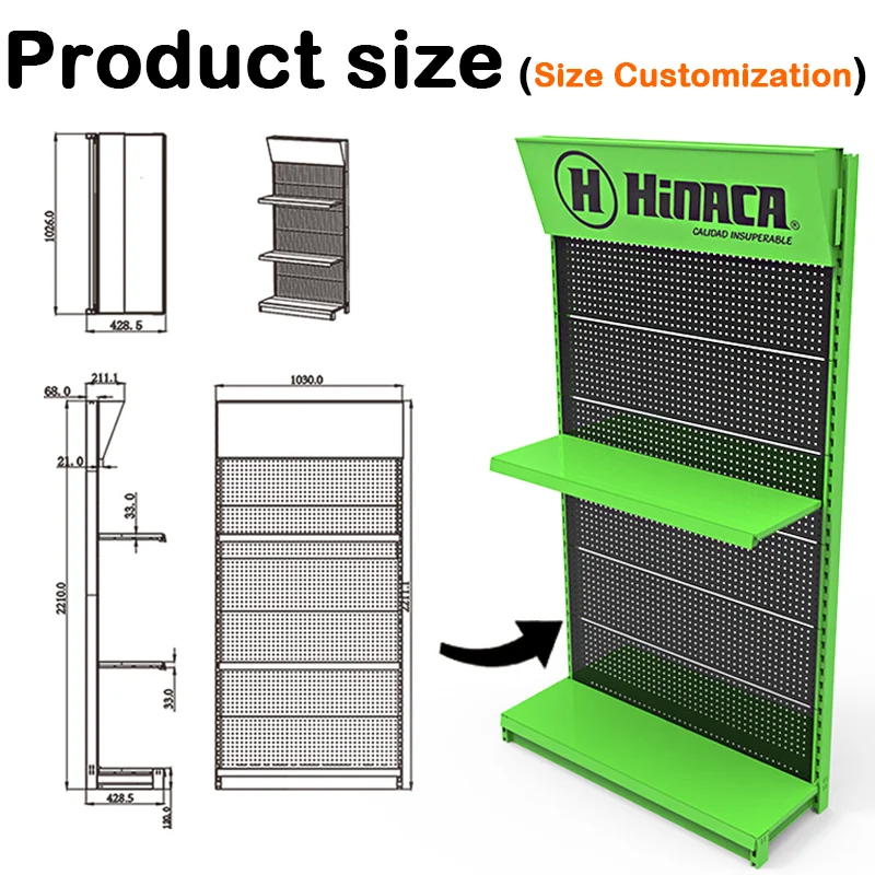 Bevis Customized Metal Layer Tool Display Rack Light Duty Hook Rack For ...