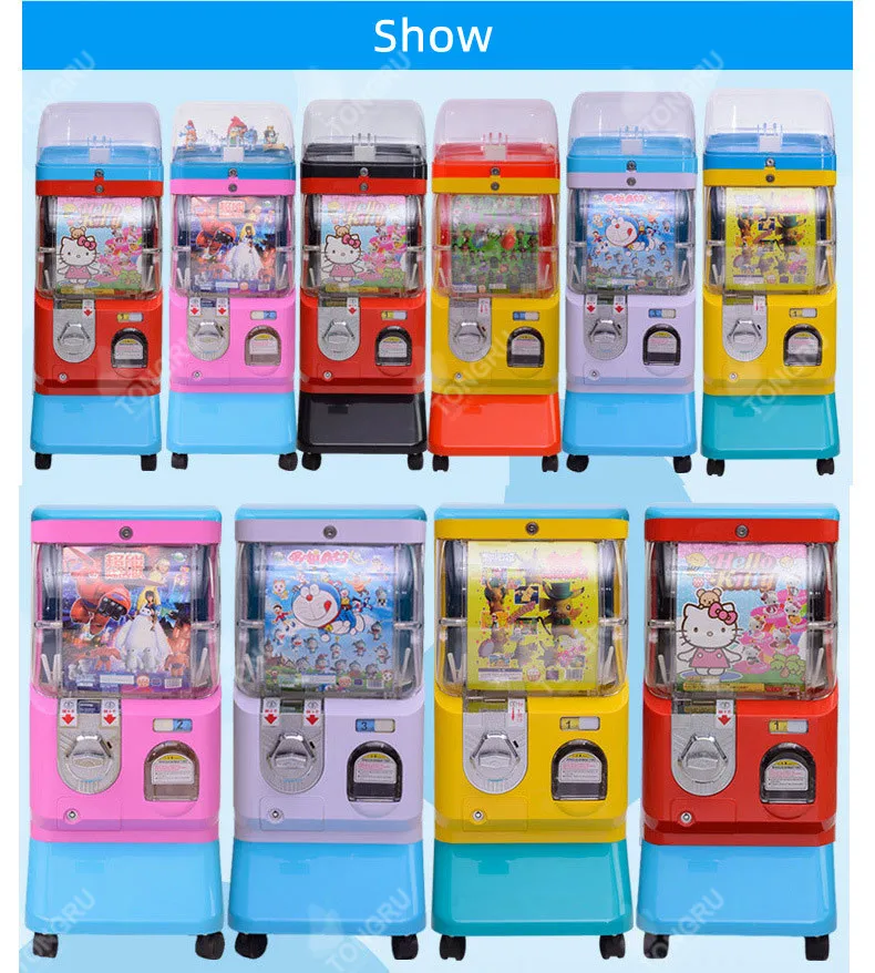 Clear Color Toy Capsule Vending Machine for Kids & Amusement Parks, OEM