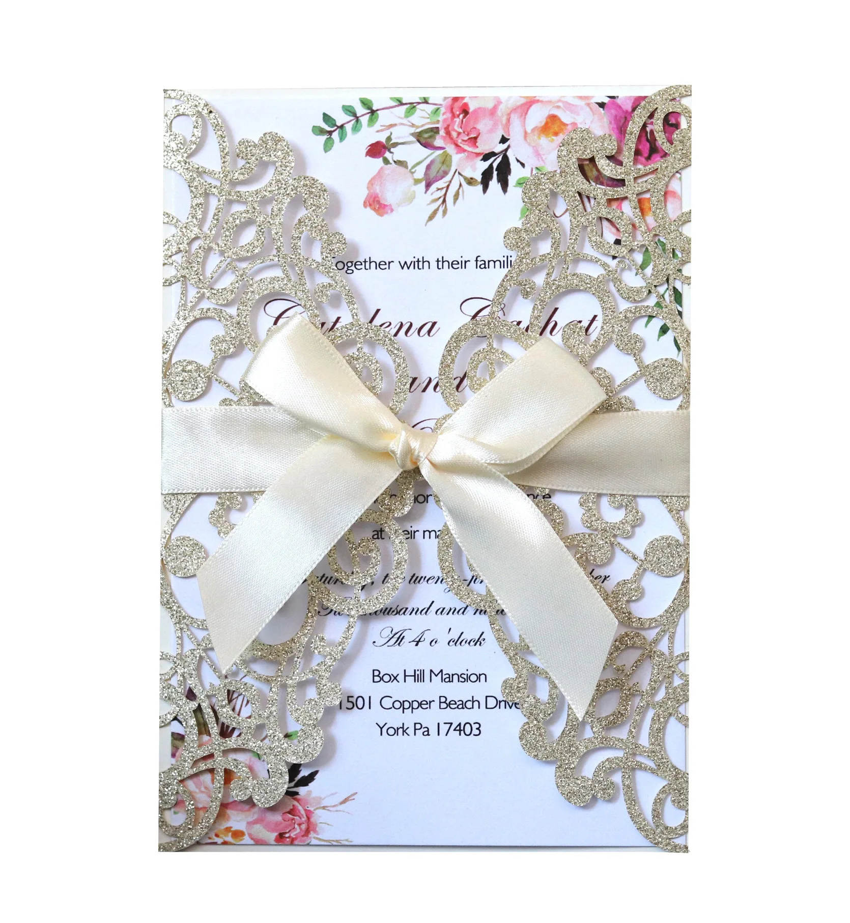 Wholesale Price Hollow Flower Wedding Invitation Covers Laser Cut ...