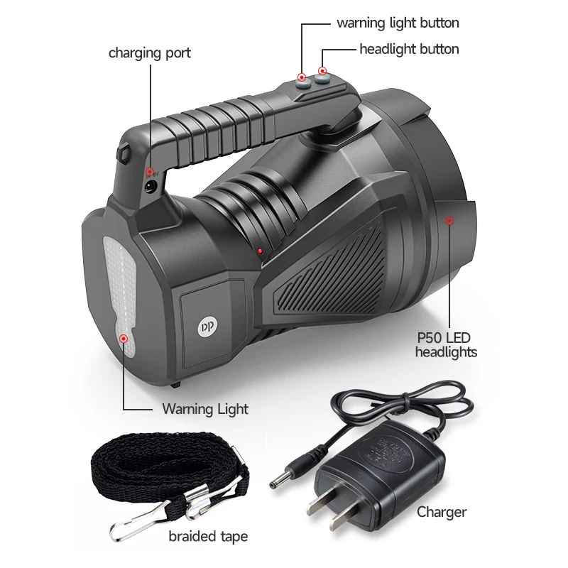 Alibaba.com: High Power Capacity, Rechargeable LED Handheld Searchlight ...