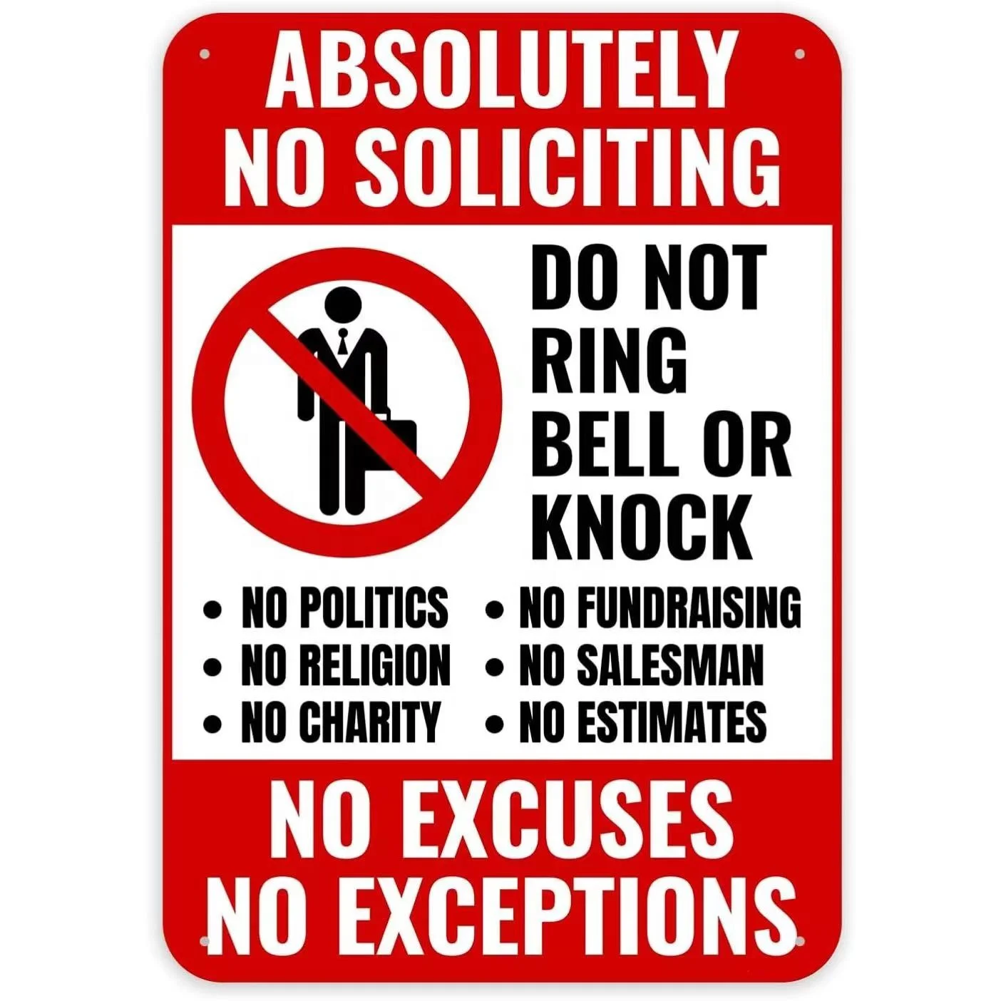 Securun 2024 Hot No Soliciting Sign For Home,10 X 7 Inches - Aluminum ...