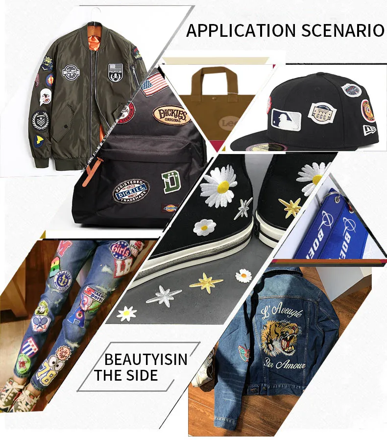 Round Patch Stickers Badges Embroidered Flower Clothes Down Jacket ...