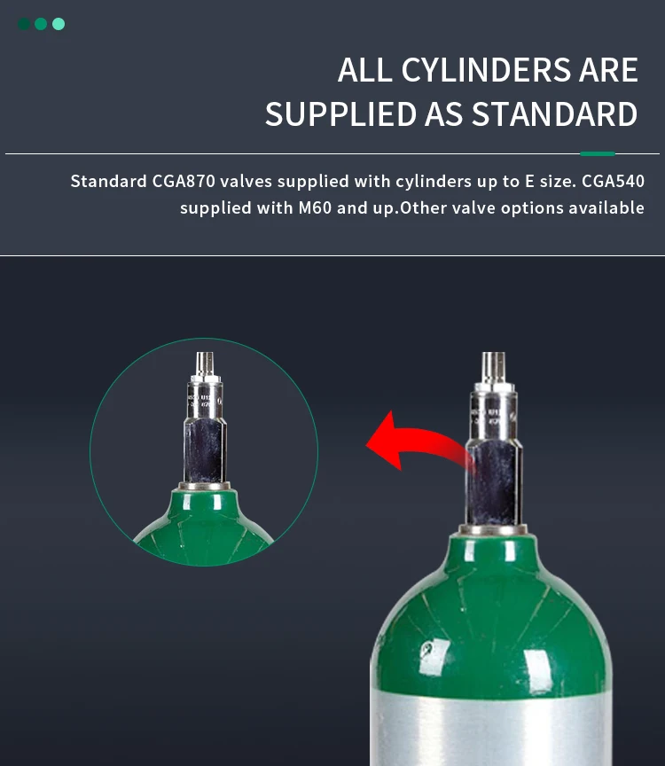 MEDEASE 1.7L Portable Aluminum Oxygen Cylinder - High Pressure