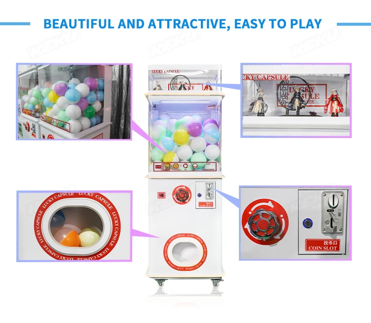 Keku Coin Pusher Gashapon Capsule Machine Amusement Gacha Toy Twisted ...