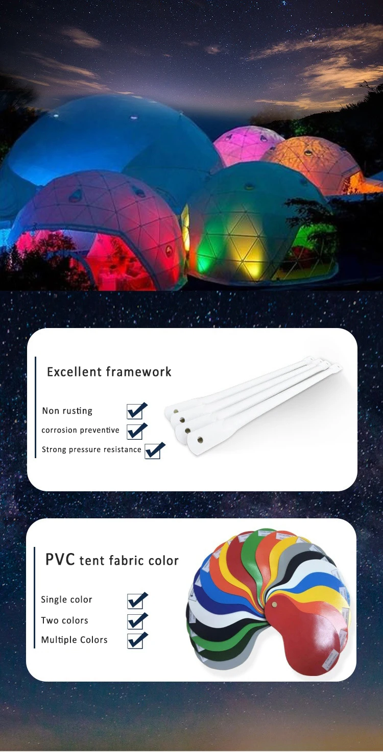 Luxury One-Bedroom PVC Dome House Tent with Built-in Bathroom