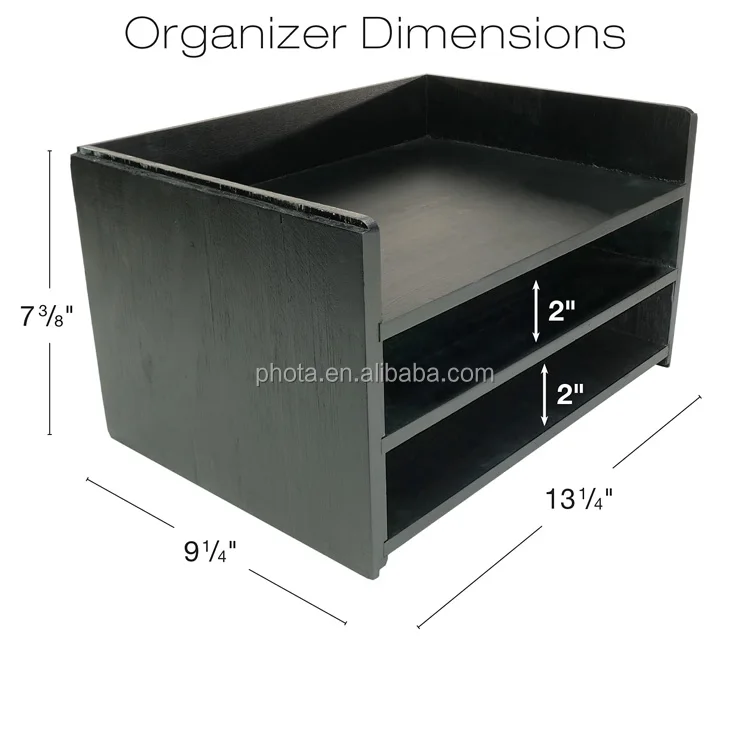 Wooden Stackable Letter Tray: Desktop Organizer For Files,Folders ...