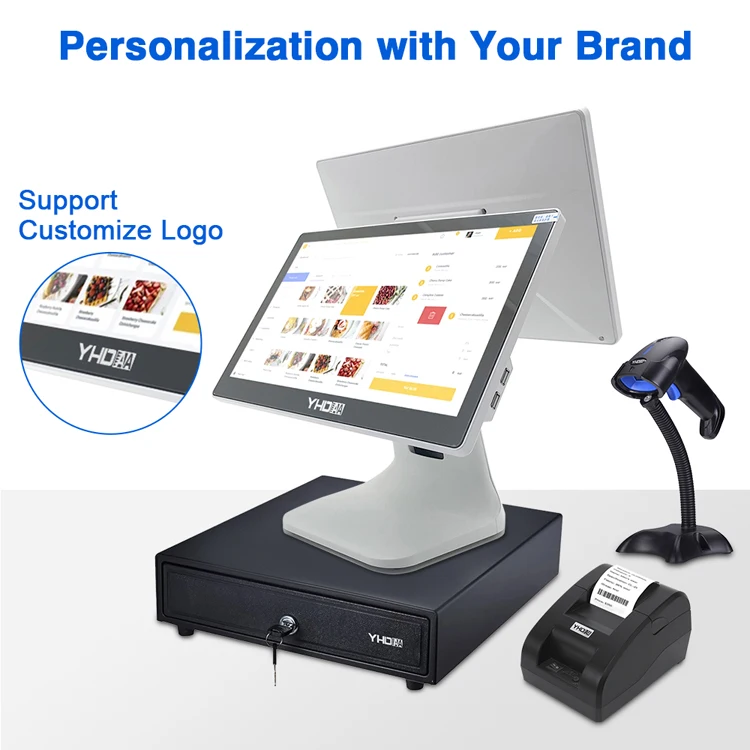 High Quality Dual Screen All in One POS Machine Windows Cash Register ...