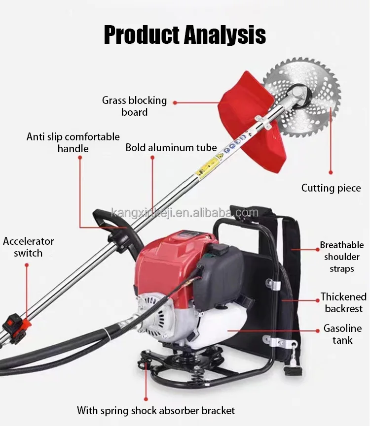Hand Held Gasoline Power Weeder Backpack Brush Cutter Grass Trimmer ...