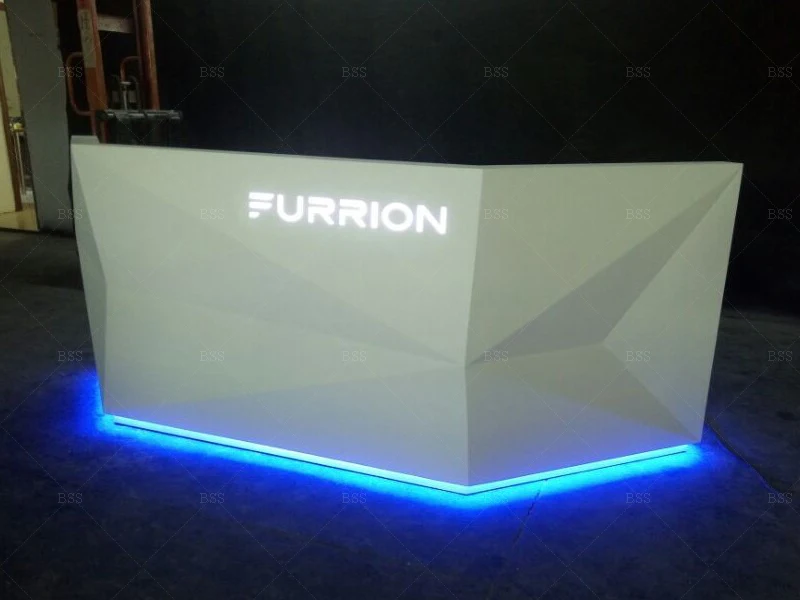Contemporary Gym Reception Desk - Custom Made LED Light