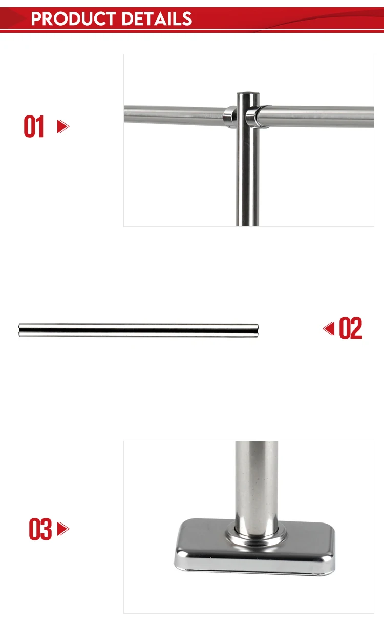 Stainless Steel Guardrail - Supermarket Shopping Cart Divider Fence