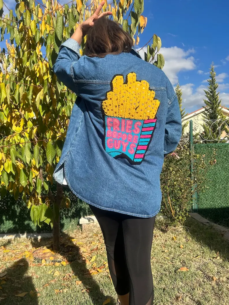 Wholesale Heat Transfer Handmade Logo Big Punch Needle Tufted Iron on ...