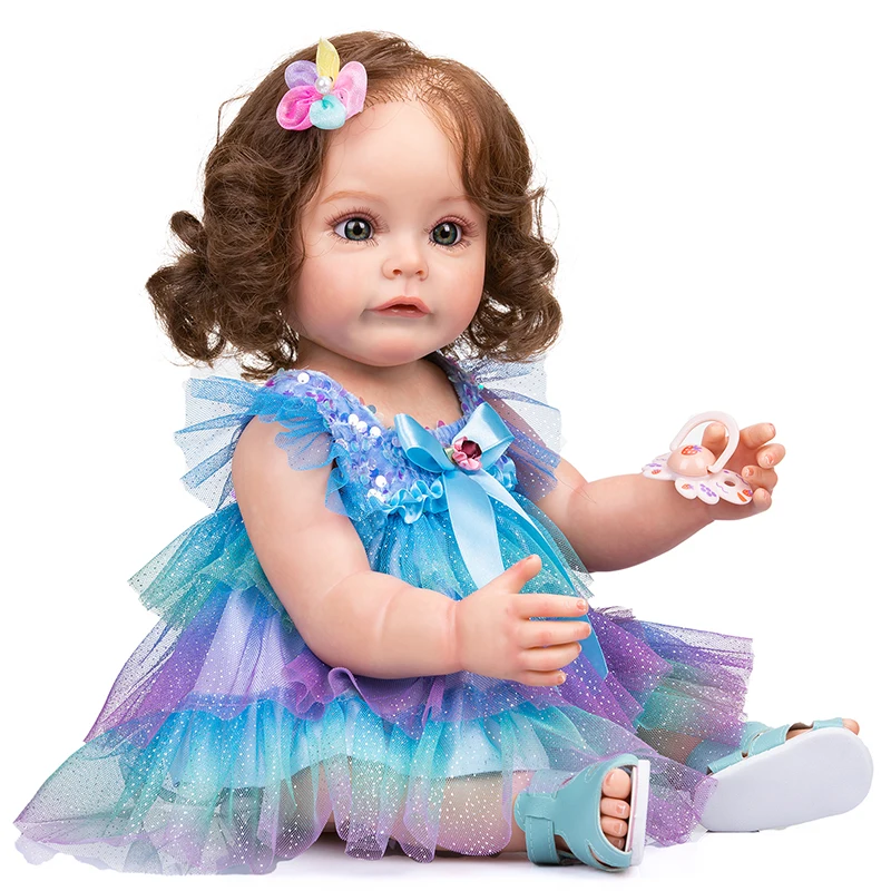 22 Inch Real Life Reborn Toddler Baby Girl Full Body Silicone Doll Sue ...