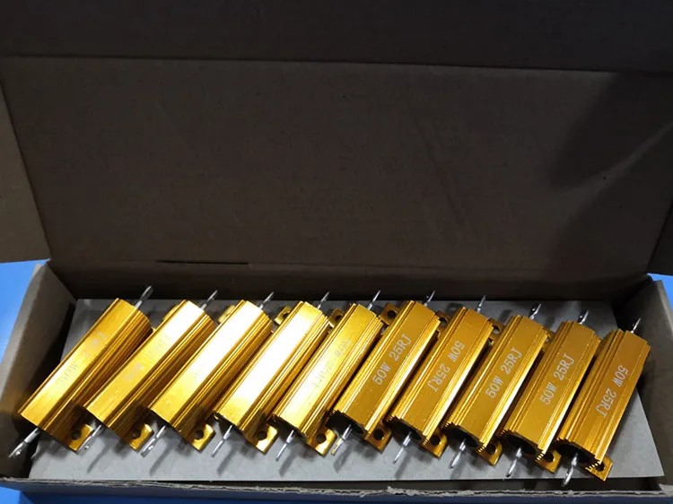 50 Watts 50w 50 Ohm 50r Aluminum Shell Resistor 5% Rx24 High Power Gold ...