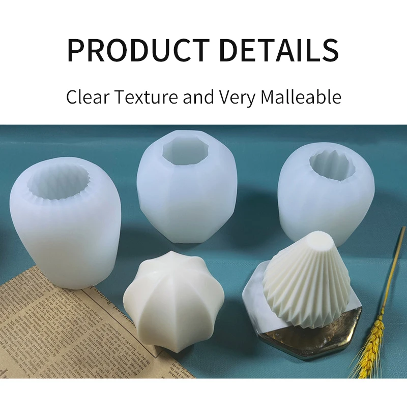 3D Geometric Pyriform Shape Silicone Candle Molds
