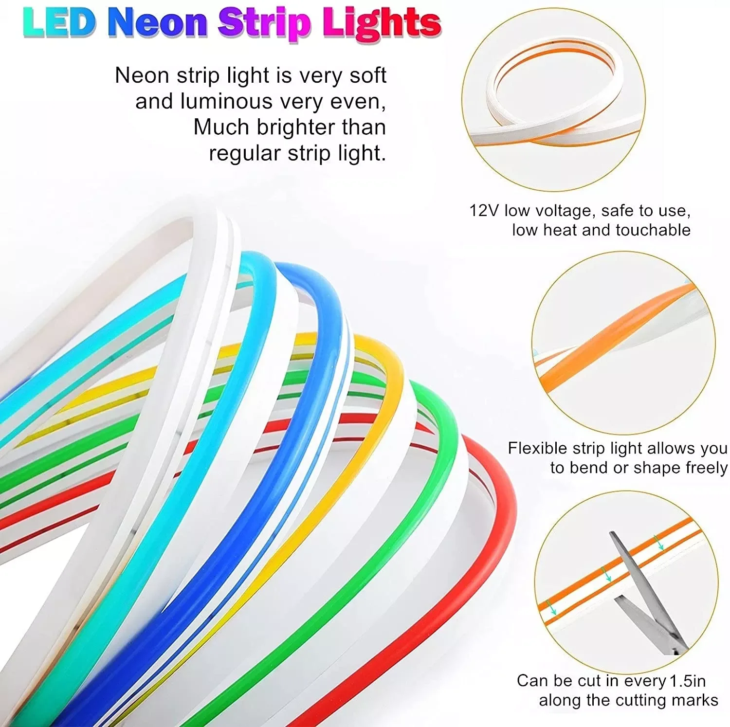 Neon Flex Flexible Pvc Neon Strip Neon Light Rgb Waterproof 12v 110v ...