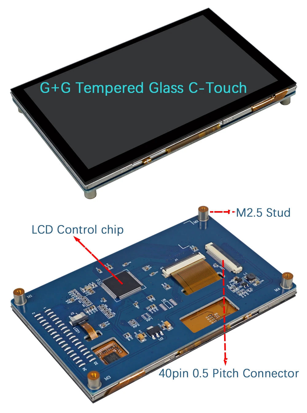 800x480 Resolution Capacitive Touch Panel for Industrial/medical