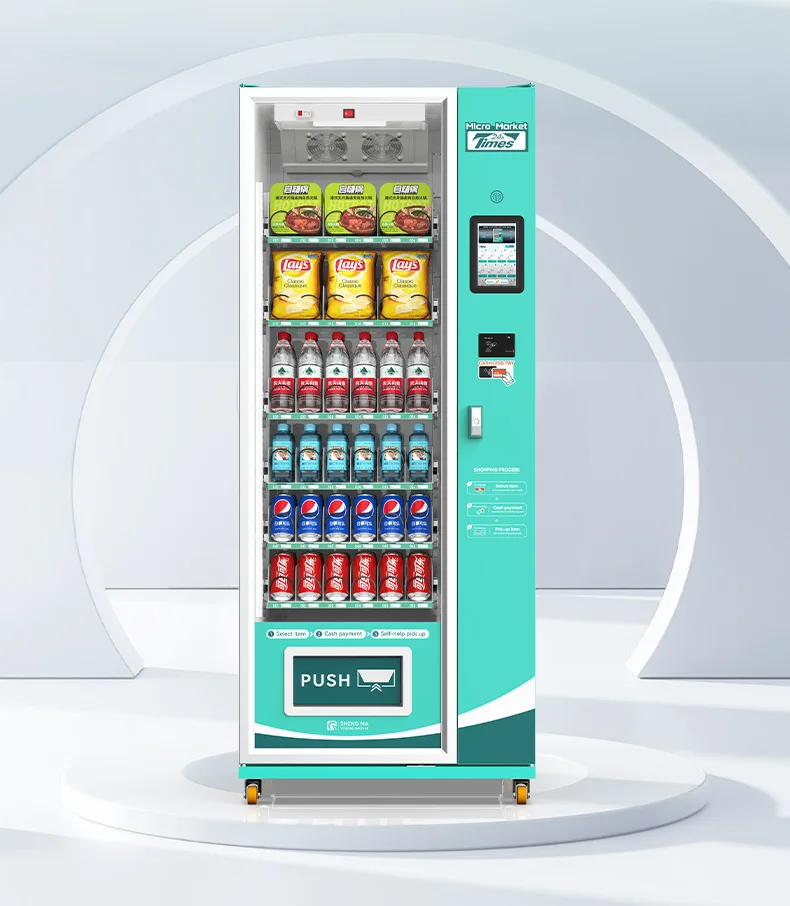 Custom Coin Operated Ic Card Operation Smart Fridge 24 Hour Vending ...