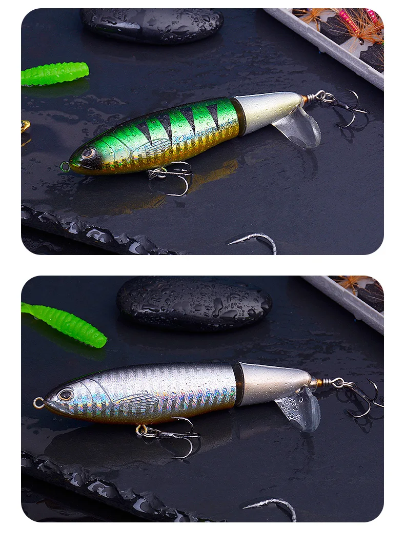 11cm 15g Floating Whopper Popper Fishing Lure - Top Water Hard Bait