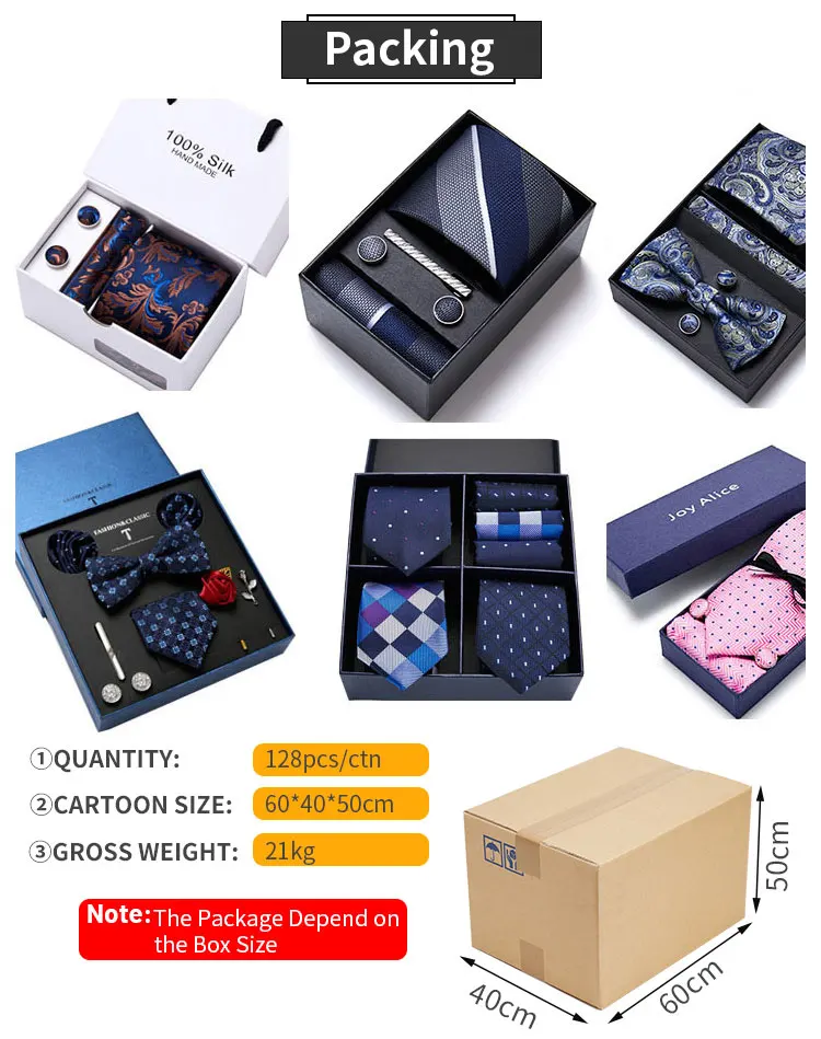 Custom Mens Bow Tie Gift Set Cufflinks 6pcs Luxury Business Formal Neck ...