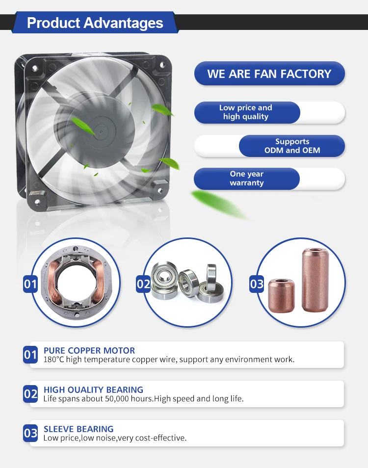 MEIXING GX12038HBL 120x120x38mm AC Axial Flow Fan - High Speed Cooling