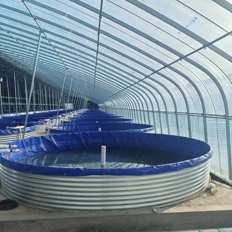 Galvanized Steel Plastic Fish Farming Breeding Tanks large capacity ...