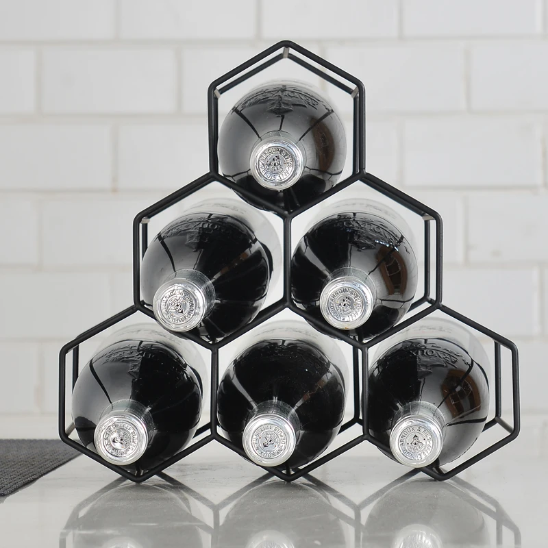 Metal Wine Rack Table Top Bottle Holder Wire Wine Holder Rack Kitchen ...