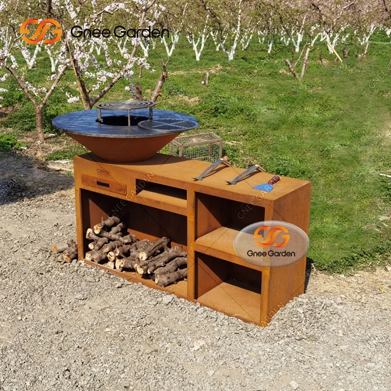 Alibaba.com: Corten Steel Outdoor Fire Pit, Heavy Duty BBQ Grill, Rust ...