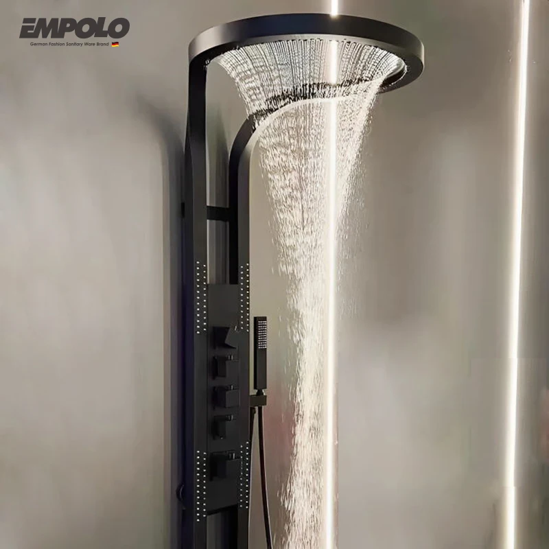 Empolo Wholesale Luxury Modern Black Bathroom Shower Set