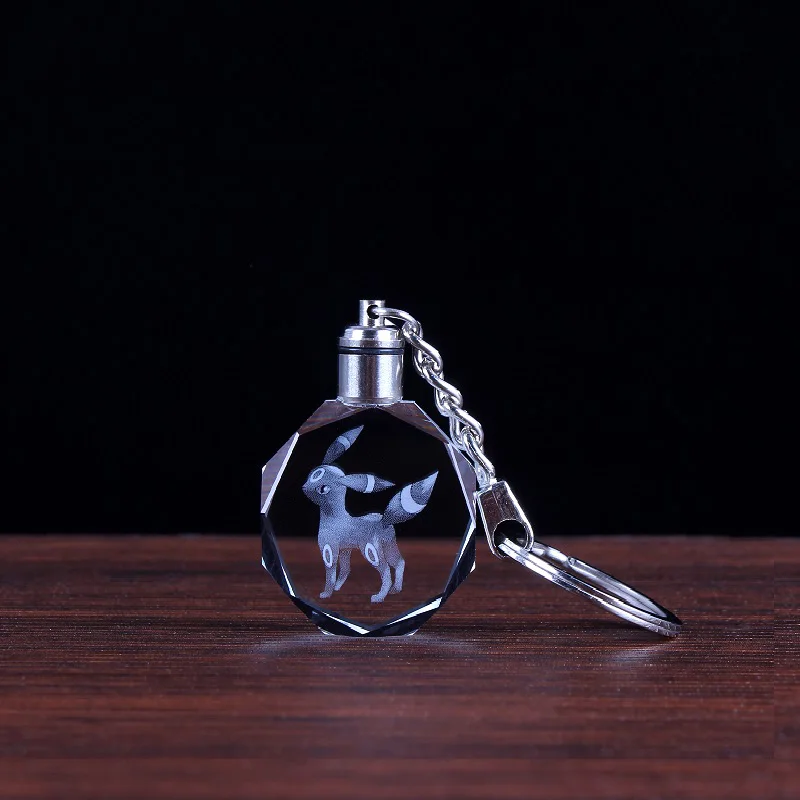 3D Printed LED Keyring - Customizable Crystal Keychain, 30mm, OEM Accepted