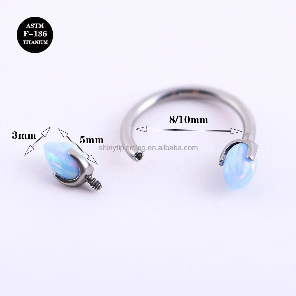 16g Astm F136 Titanium Circular Barbell Horseshoe Implant Grade G23 ...