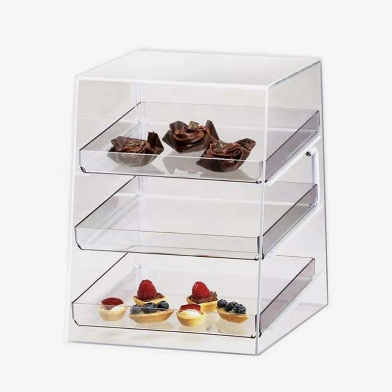 3 Tier Acrylic Bakery Display Case - Customizable & Stylish