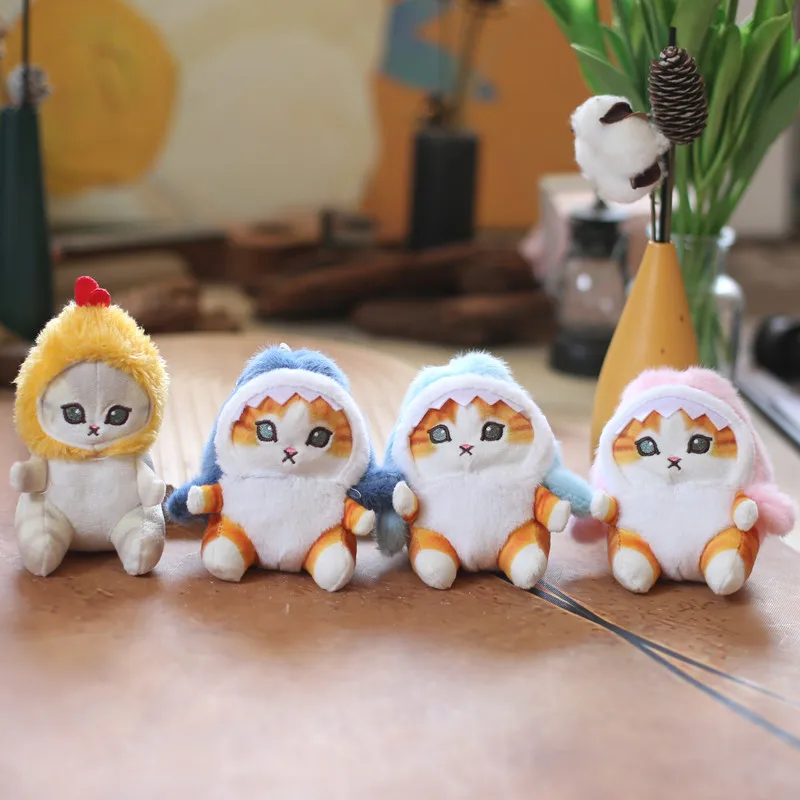 Cute Shark Cat Fried Shrimp Plush Keychains - Perfect Toys