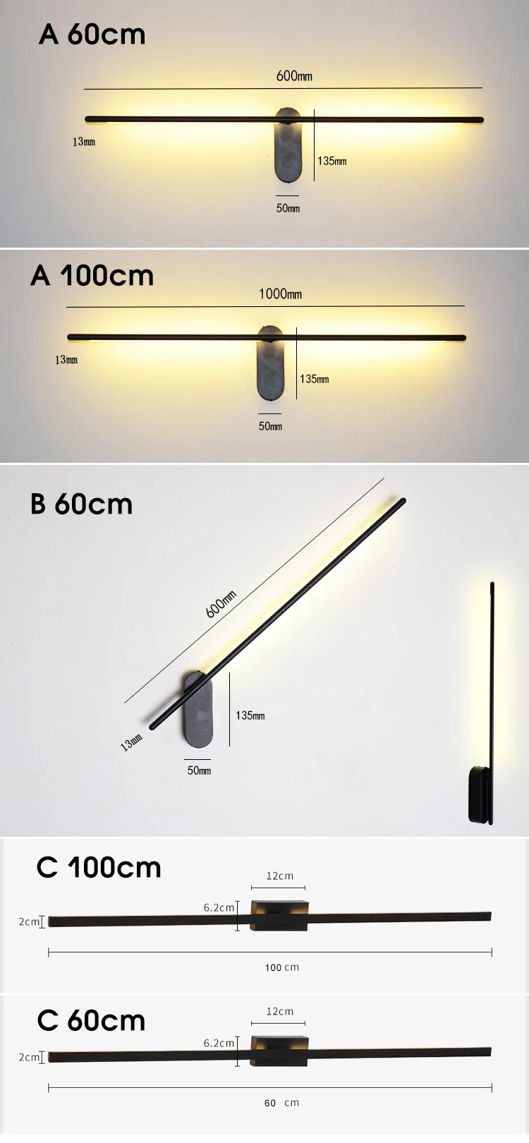 Modern LED Long Strip Wall Lamp for Bedroom/Living Room/Aisle Nordic ...