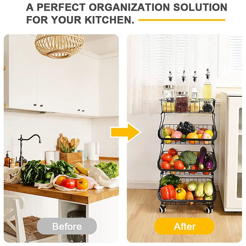 Tier Countertop Fruit Vegetables Basket Bowl Nordic Kitchen Vegetable ...