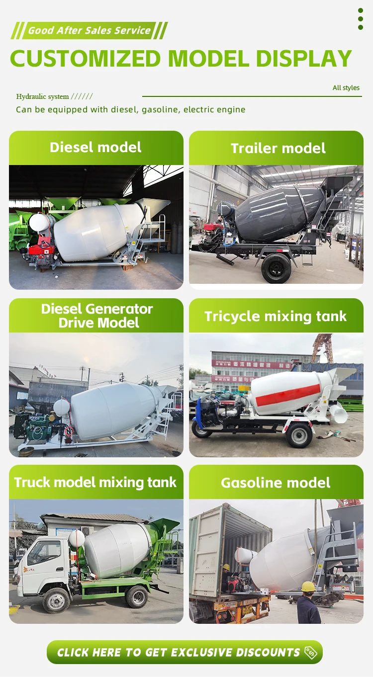 Mixing Tank Gasoline Diesel Engine Optional Concrete Truck Mixer ...